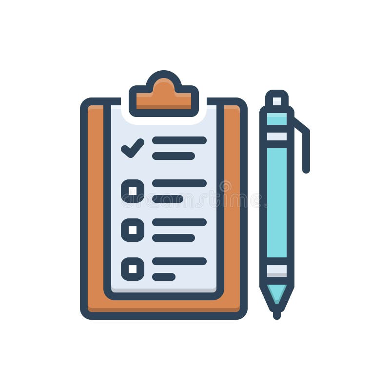 Color Illustration Icon for Questionnaire, Criteria and Checklist Stock ...