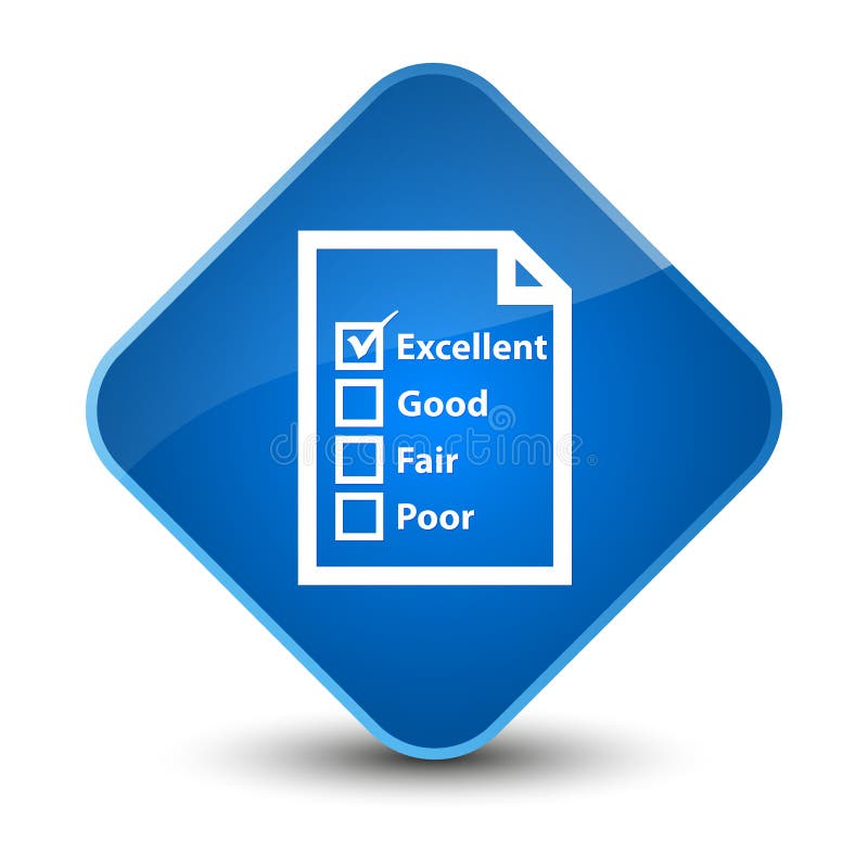 Questionnaire Icon Elegant Blue Diamond Button Stock Illustration ...