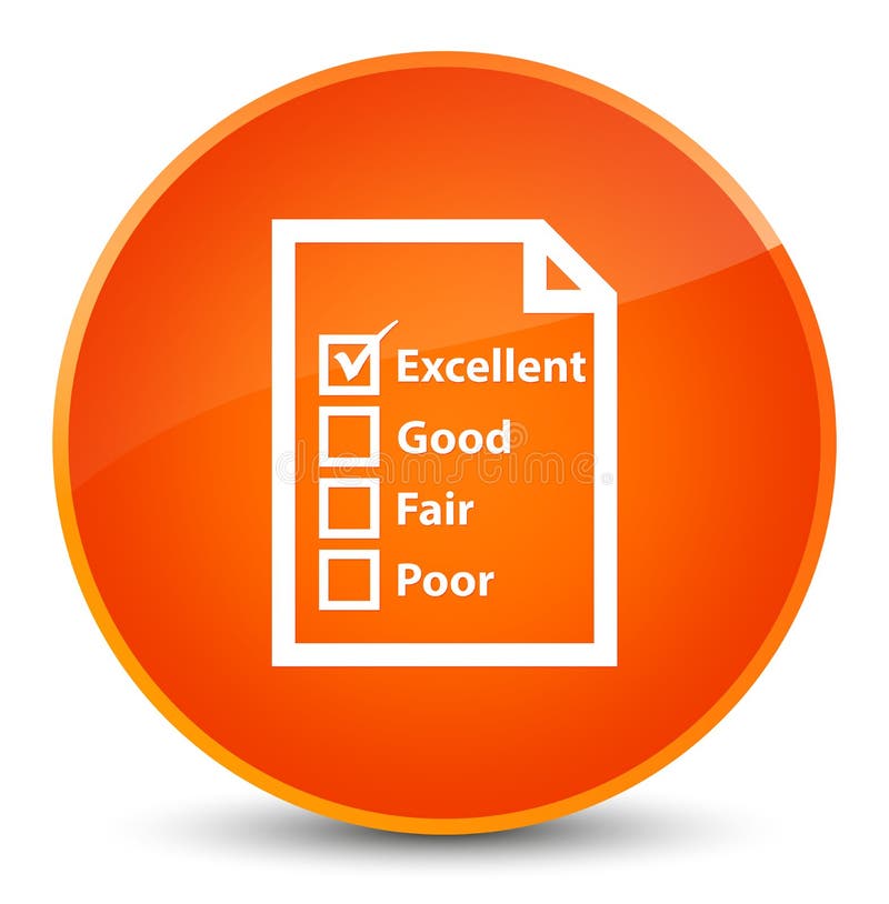 Questionnaire Icon Elegant Orange Round Button Stock Illustration ...
