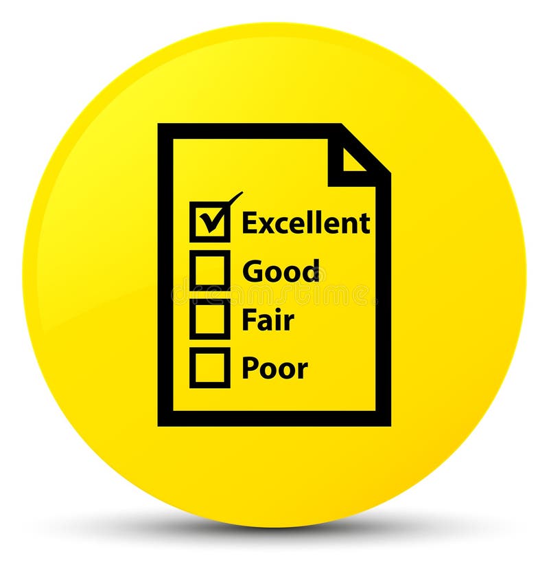 Questionnaire Icon Yellow Round Button Stock Illustration ...