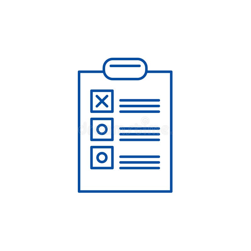 Questionnaire Line Icon. Document with Mark Icon. Complete Sign or Logo ...