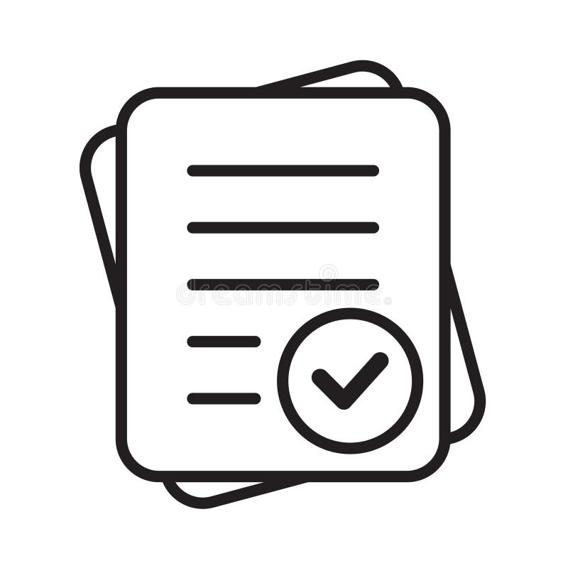 Questionnaire Line Icon. Document with Mark Icon. Complete Sign or Logo ...