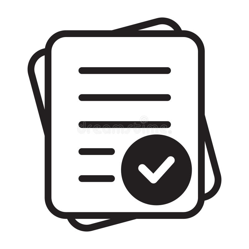 Questionnaire Line Icon. Document with Mark Icon. Complete Sign or Logo ...