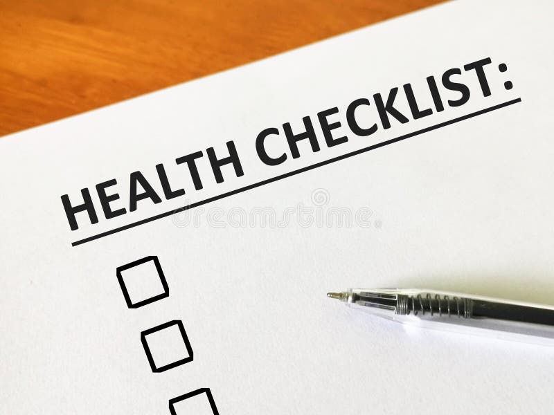 Health checklist stock photo. Image of paper, background - 39300460