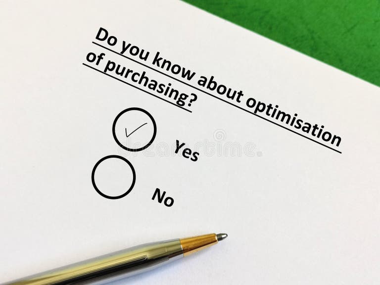Questionnaire about Procurement Stock Photo - Image of purchase ...