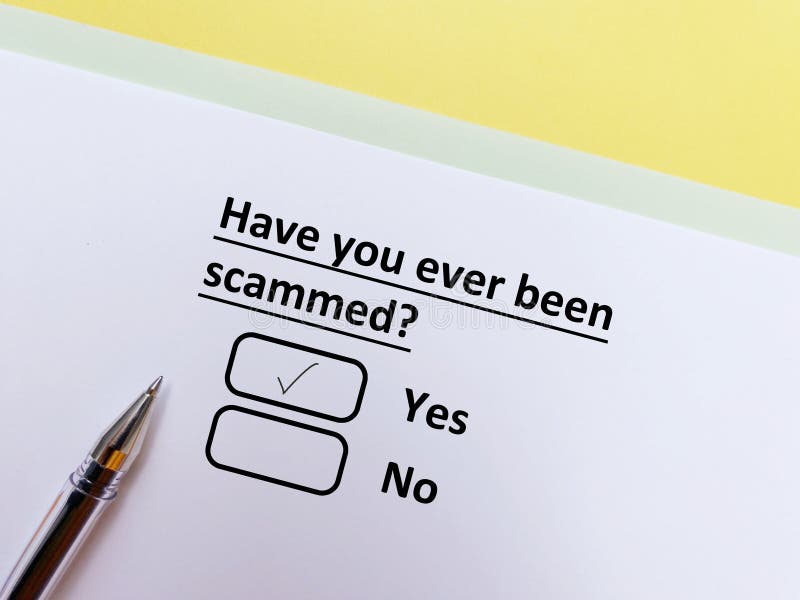 Questionnaire about scams stock image. Image of concern - 270762733