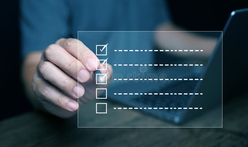 Questionnaire, Survey, or Evaluation with Checkboxes. a Man with a ... Questionnaire, Survey, or Evaluation with Checkboxes. a Man with a ...