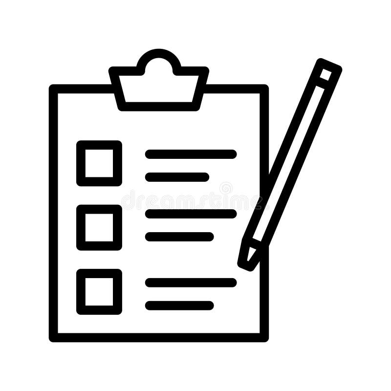 Questionnaire, Survey and Feedback Vector Line Icon Stock Vector ...