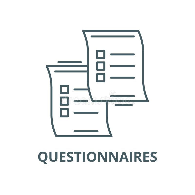 Questionnaires Vector Line Icon, Linear Concept, Outline Sign, Symbol ...