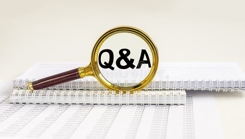 Questions and Answers Concept, Q and a - Magnifying Glass, Notebook on ...