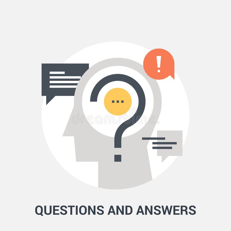 Questions and Answers Flat Icon Design Concept Stock Vector ...