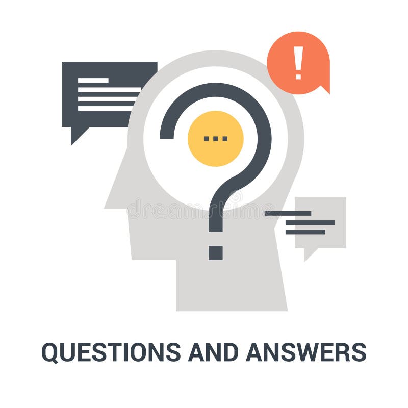 Questions and Answers Flat Icon Design Concept Stock Vector ...