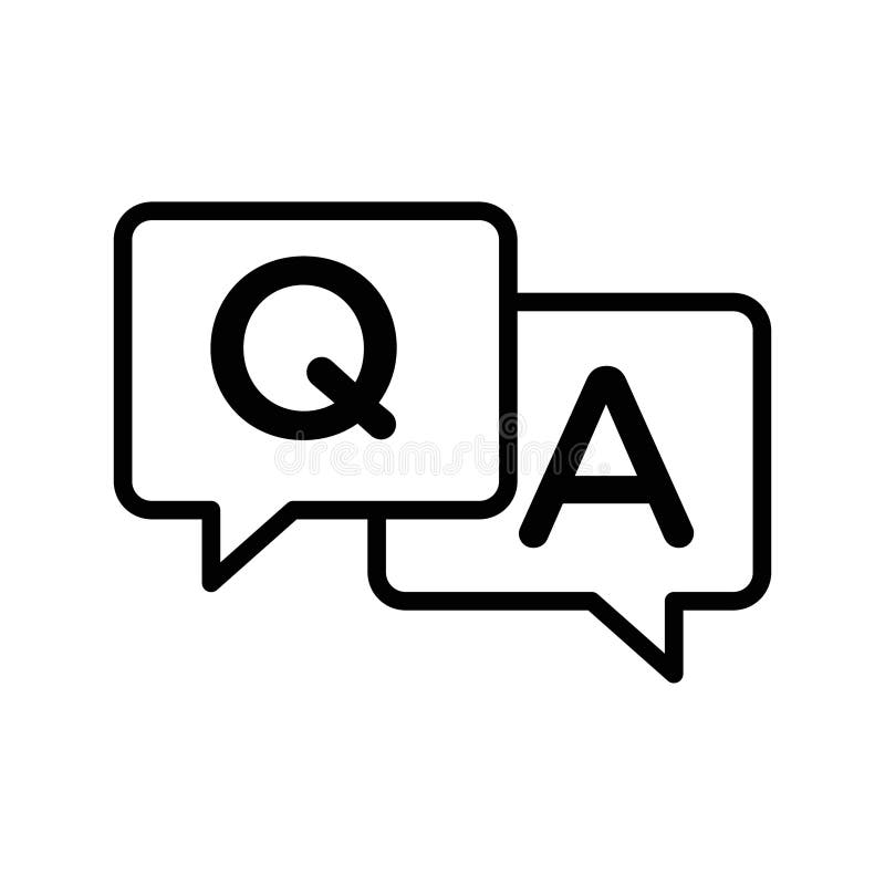 Questions and Answers Icon Linear Logo Mark in Black and White Stock ...