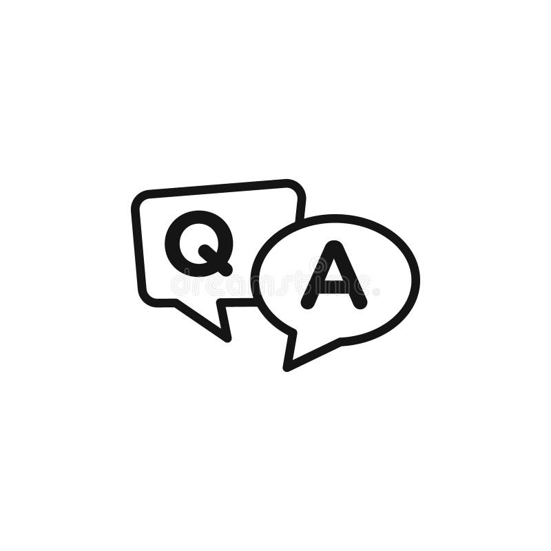 Questions and Answers Icon Outline Collection in Black and on White ... Questions and Answers Icon Outline Collection in Black and on White ...
