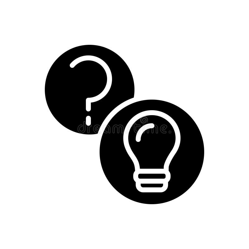 Black Solid Icon for Questions and Answers, Question and Query Stock ...