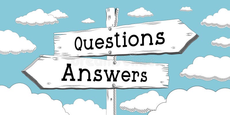 Questions and Answers - Outline Signpost with Two Arrows Stock ...