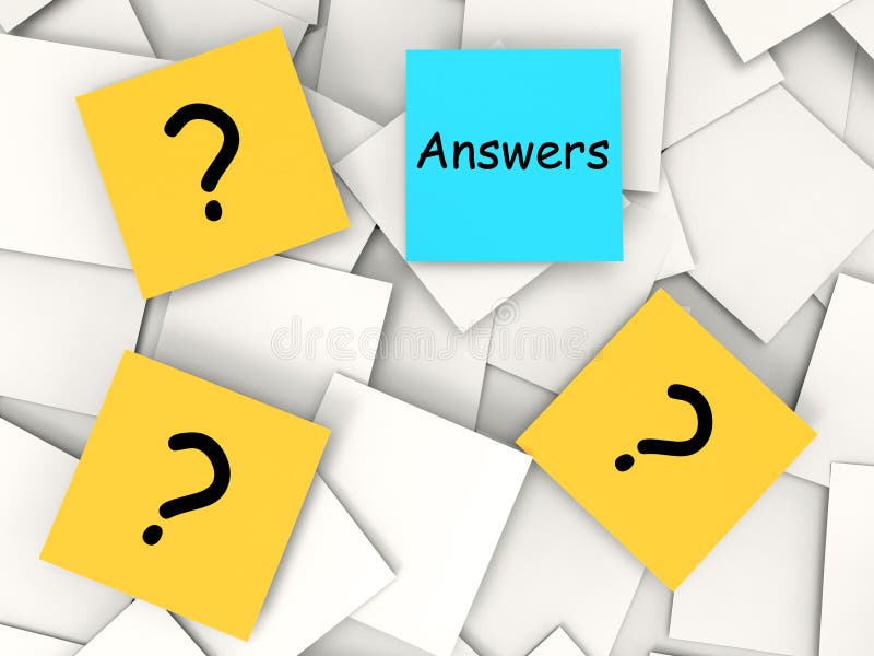 Questions Answers Post-it Notes Mean Inquiries Stock Illustration ...