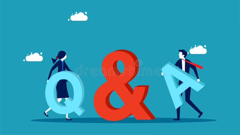 Questions and Answers Symbol. Businessman Standing with Q and a Symbol ... Questions and Answers Symbol. Businessman Standing with Q and a Symbol ...