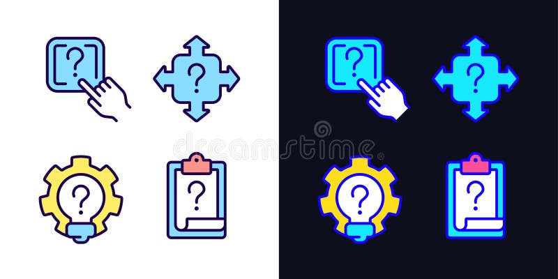 Questions and Answers in Technical Support Light and Dark Theme Color ...