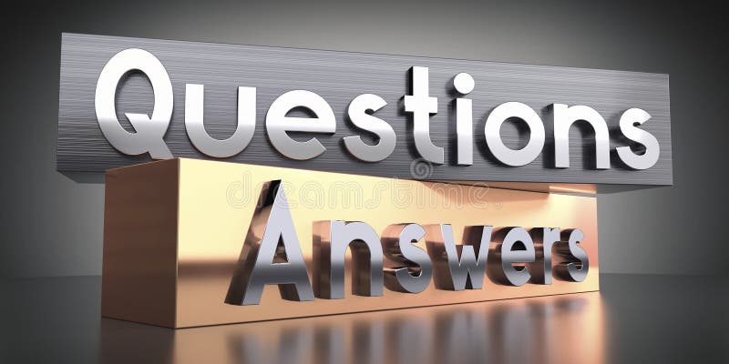 Questions, Answers - Words on Metal Blocks Stock Illustration ...