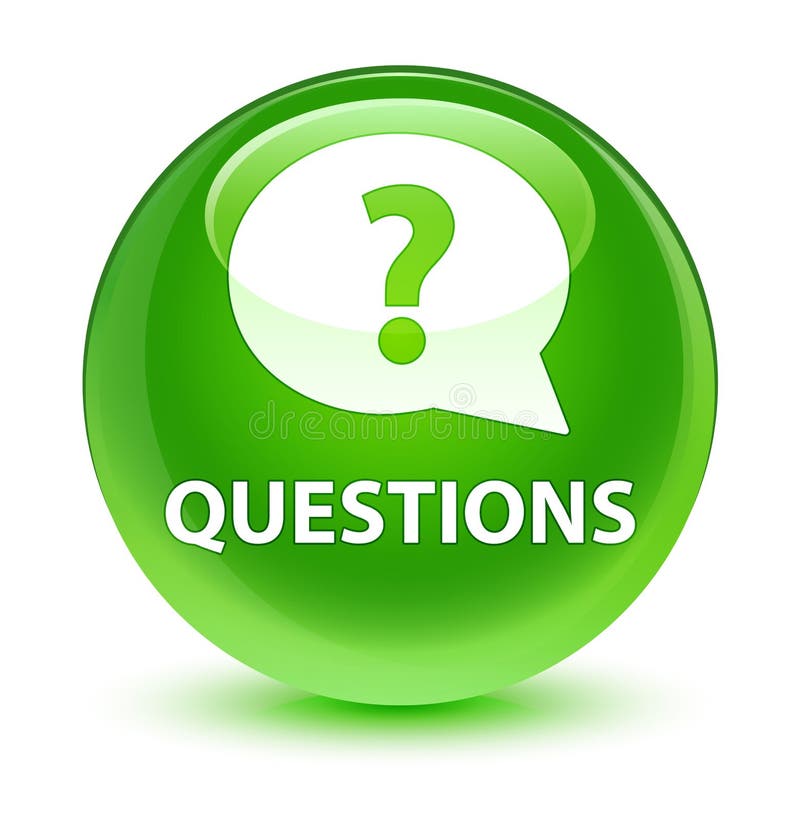 Questions (bubble Icon) Glassy Green Round Button Stock Illustration ...