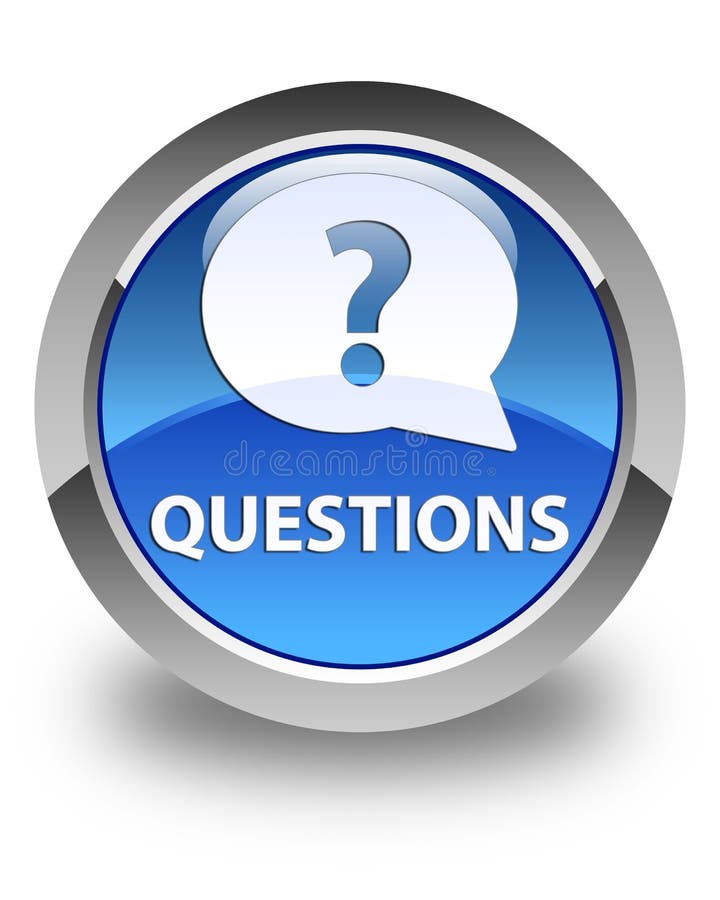 Questions (bubble Icon) Glossy Blue Round Button Stock Illustration ...