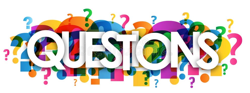 QUESTIONS Colorful Overlapping Question Marks Banner Stock Vector ...