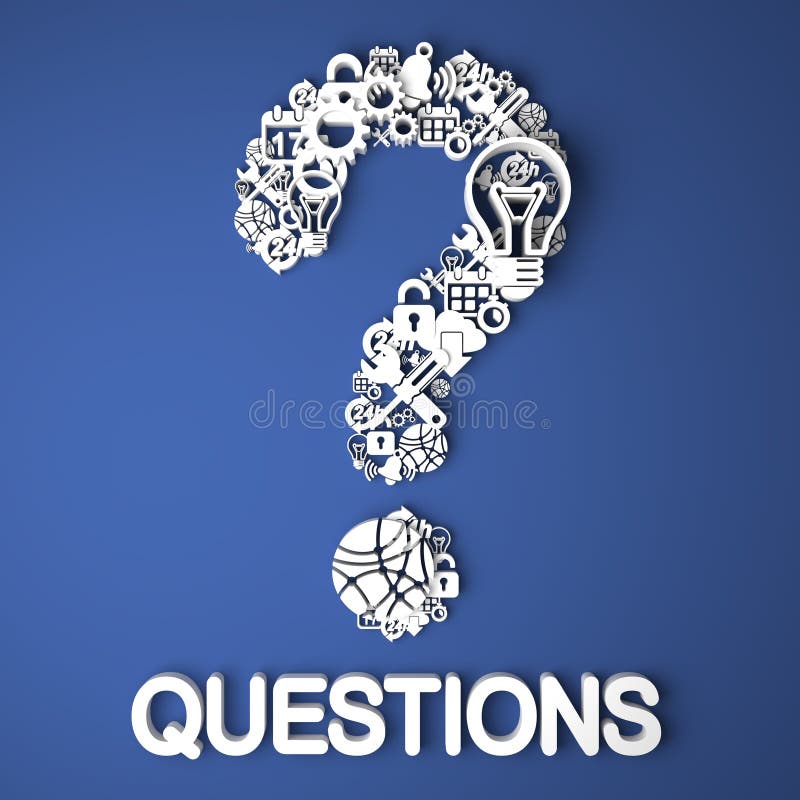 Questions Word Question Mark Ball Asking for Answers Stock Illustration ...