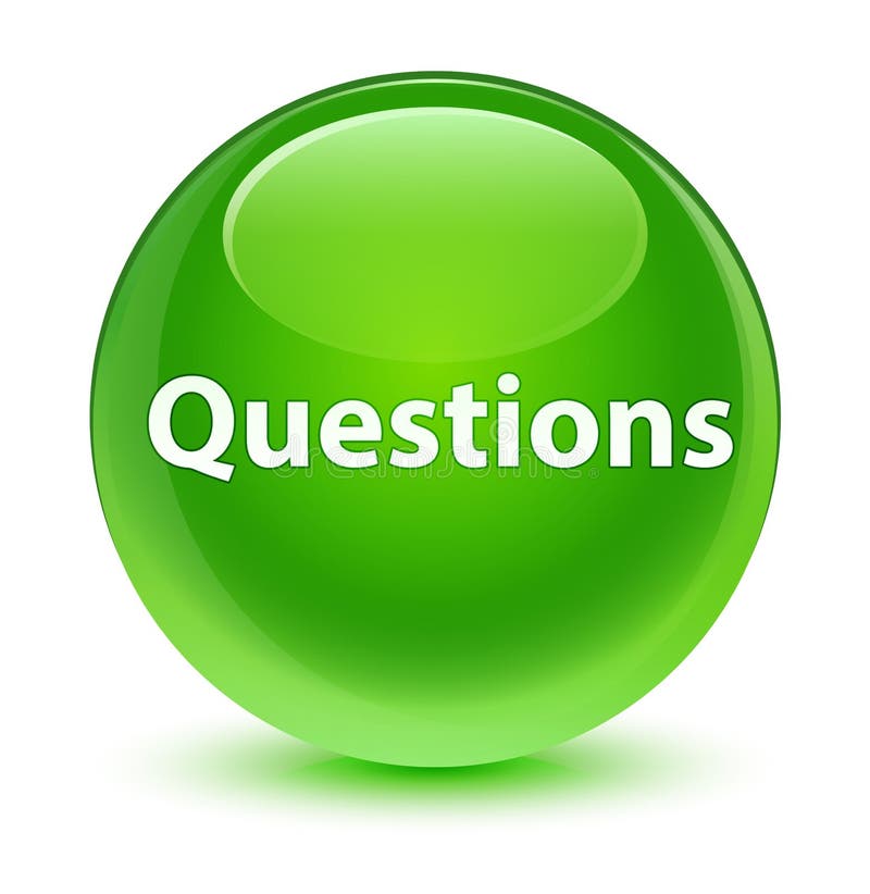 Questions Glassy Green Round Button Stock Illustration - Illustration ...