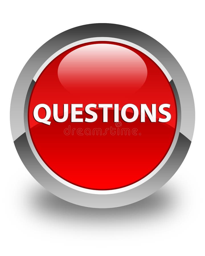 Questions Glossy Red Round Button Stock Illustration - Illustration of ...