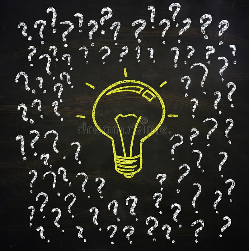 Questions and Idea Concept stock illustration. Illustration of ...