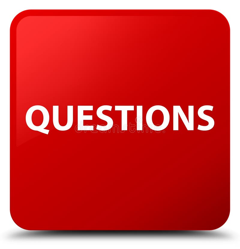 Questions Red Square Button Stock Illustration - Illustration of quiz ...