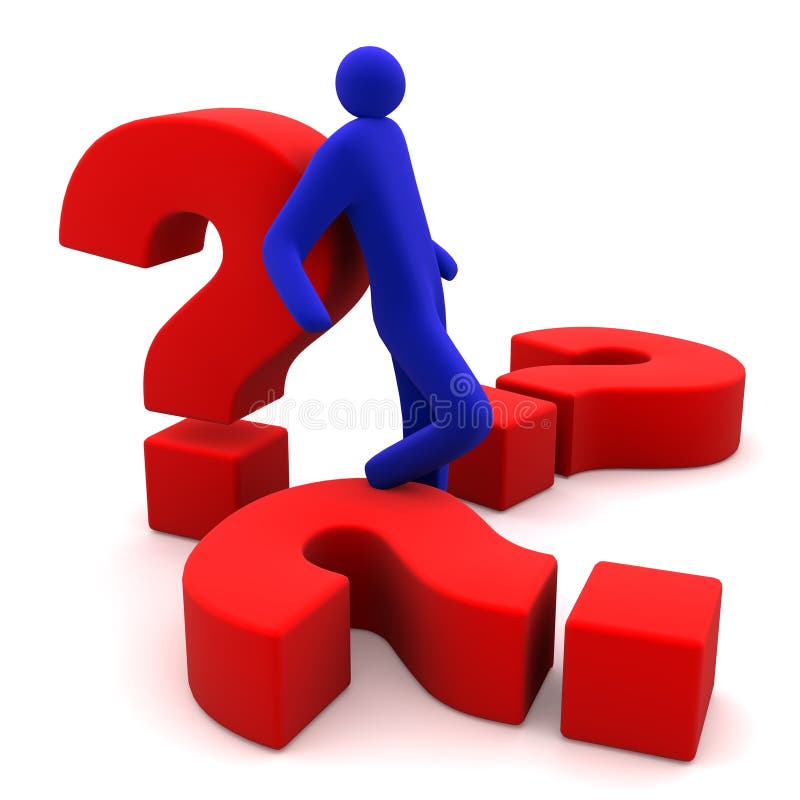 Questions and man stock illustration. Illustration of concentration ...