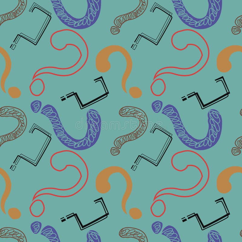 Questions Marks Seamless Pattern. Hand Drawn Stock Illustration ...