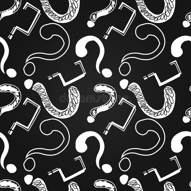 Questions Marks Seamless Pattern. Hand Drawn Stock Illustration ...
