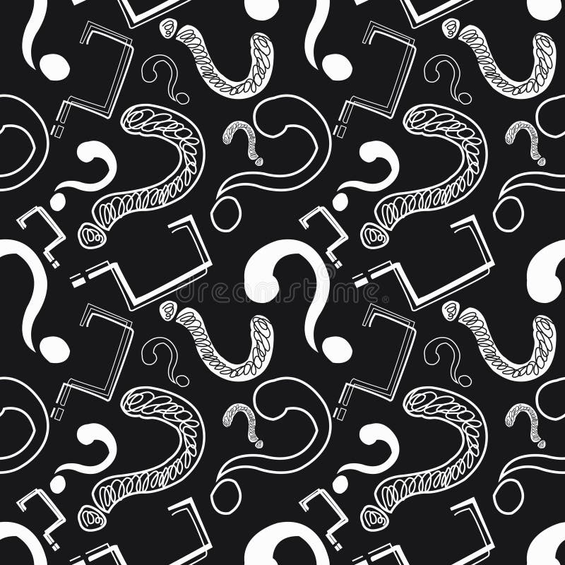 Questions Marks Seamless Pattern. Hand Drawn Stock Illustration ...