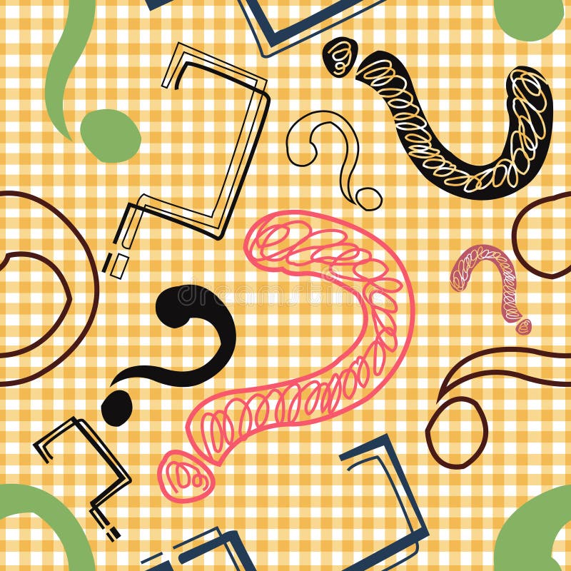 Questions Marks Seamless Pattern. Hand Drawn Stock Illustration ...