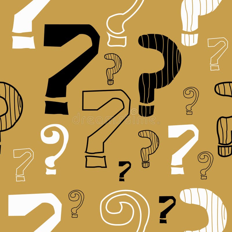 Questions Marks Seamless Pattern. Hand Drawn Stock Illustration ...