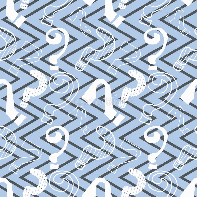 Questions Marks Seamless Pattern. Hand Drawn Stock Illustration ...