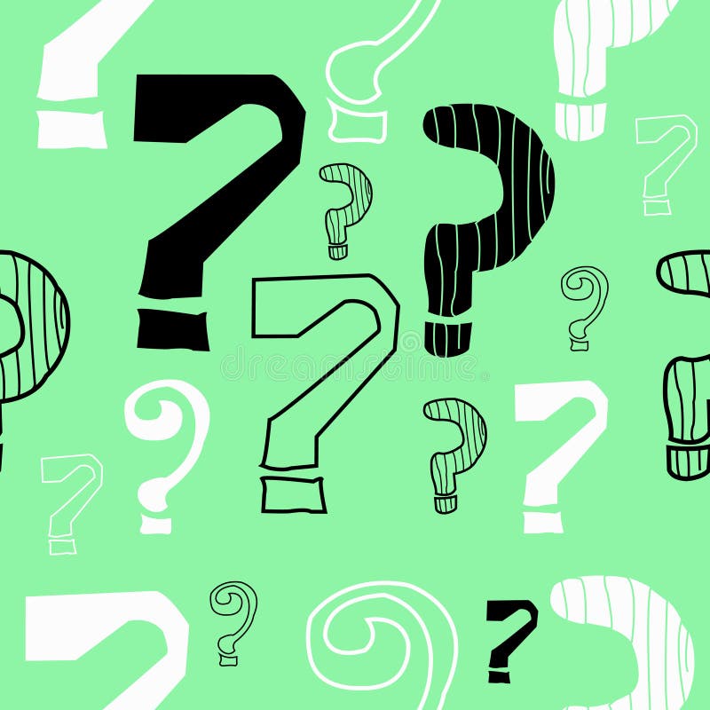 Questions Marks Seamless Pattern. Hand Drawn Stock Illustration ...
