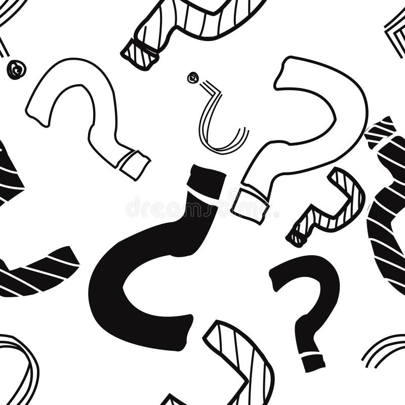 Questions Marks Seamless Pattern. Hand Drawn Stock Illustration ...