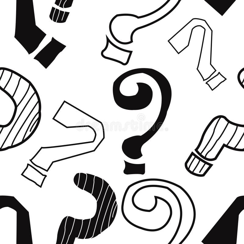 Questions Marks Seamless Pattern. Hand Drawn Stock Illustration ...