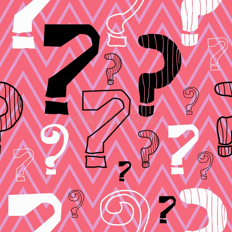 Questions Marks Seamless Pattern. Hand Drawn Stock Illustration ...