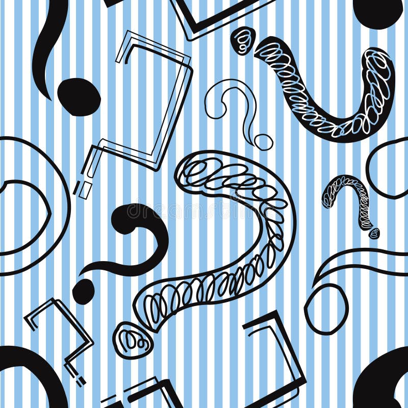 Questions Marks Seamless Pattern. Hand Drawn Stock Illustration ...
