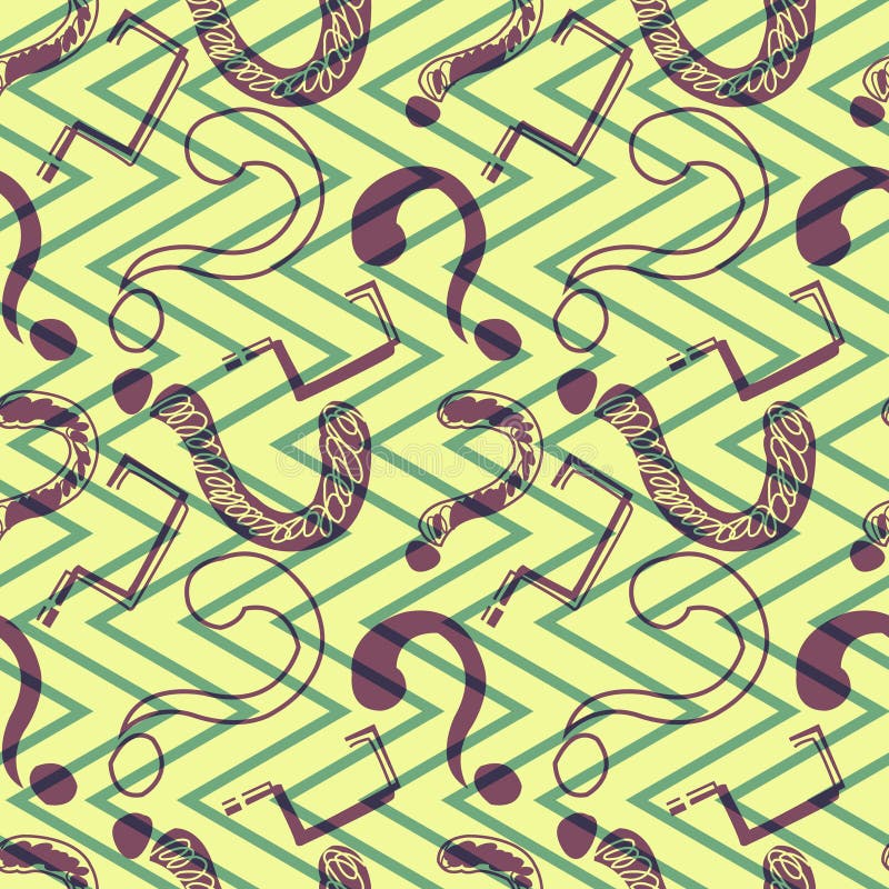 Questions Marks Seamless Pattern. Hand Drawn Stock Illustration ...