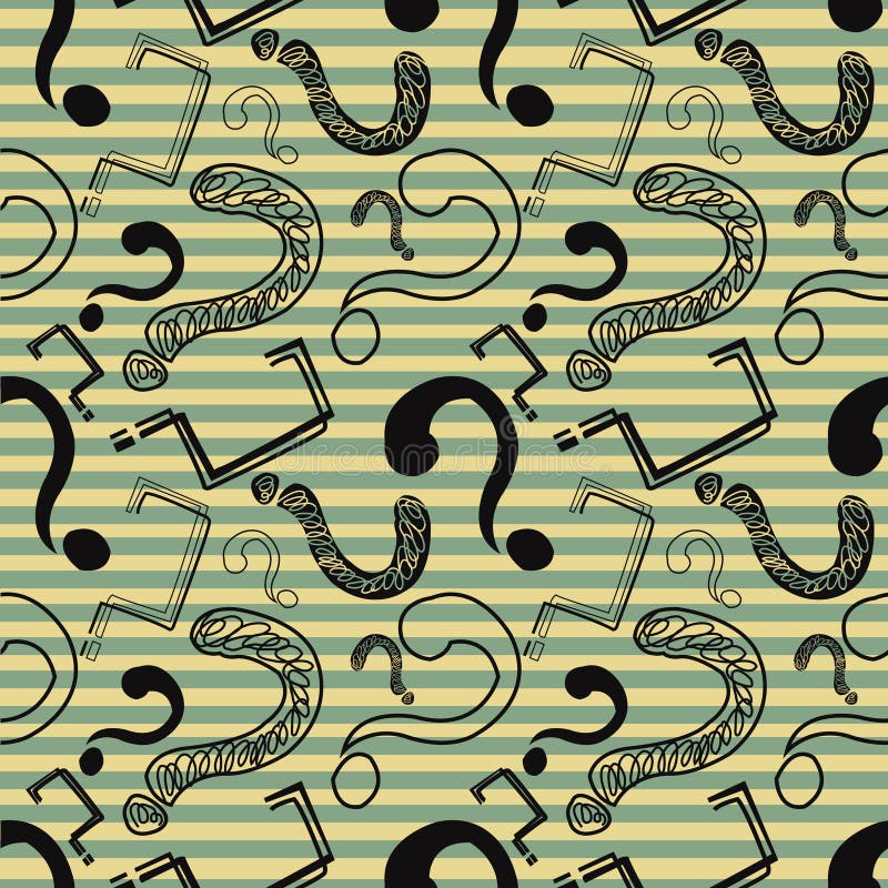Questions Marks Seamless Pattern. Hand Drawn Stock Illustration ...