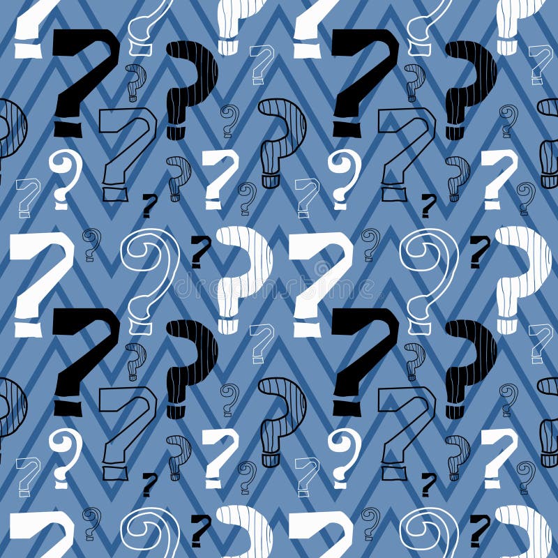 Questions Marks Seamless Pattern. Hand Drawn Stock Illustration ...