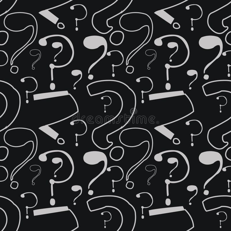 Questions Marks Seamless Pattern. Hand Drawn Stock Illustration ...