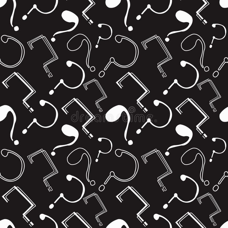 Questions Marks Seamless Pattern. Hand Drawn Stock Illustration ...