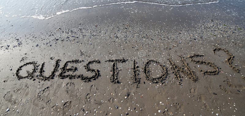 Questions with Question Mark Sand Stock Image - Image of word, text ...